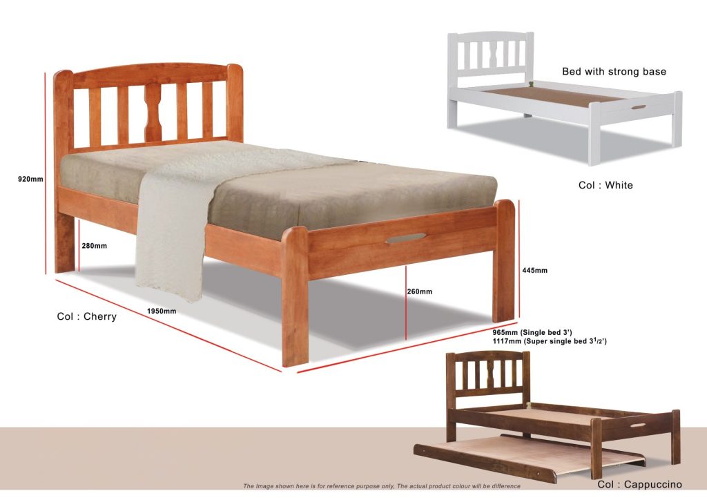 Bundle B1 : Super Single Wooden Bed & Mattress